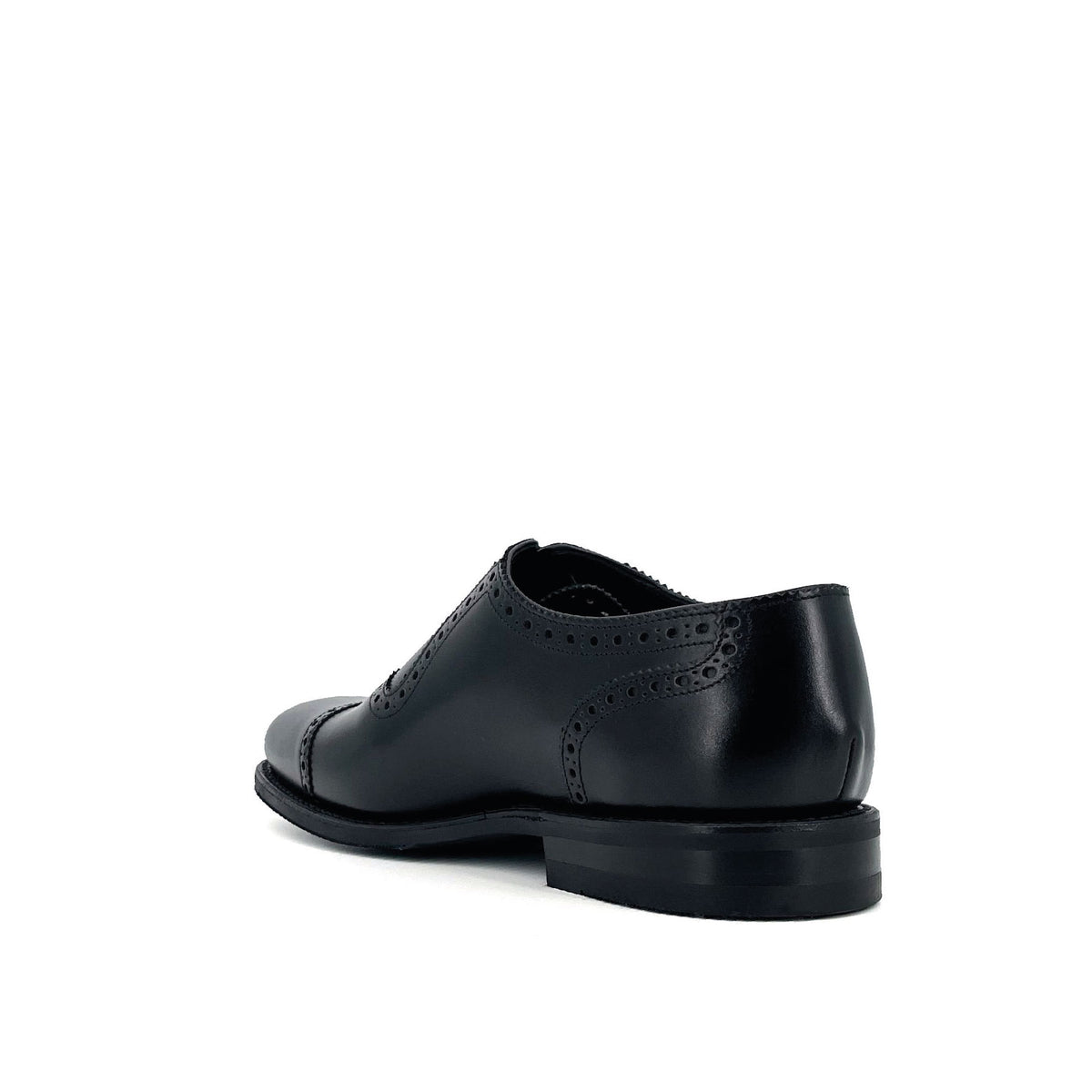 Loake 1880 Fleet Black Calf Semi-Brogue Oxford - SKOBAREN