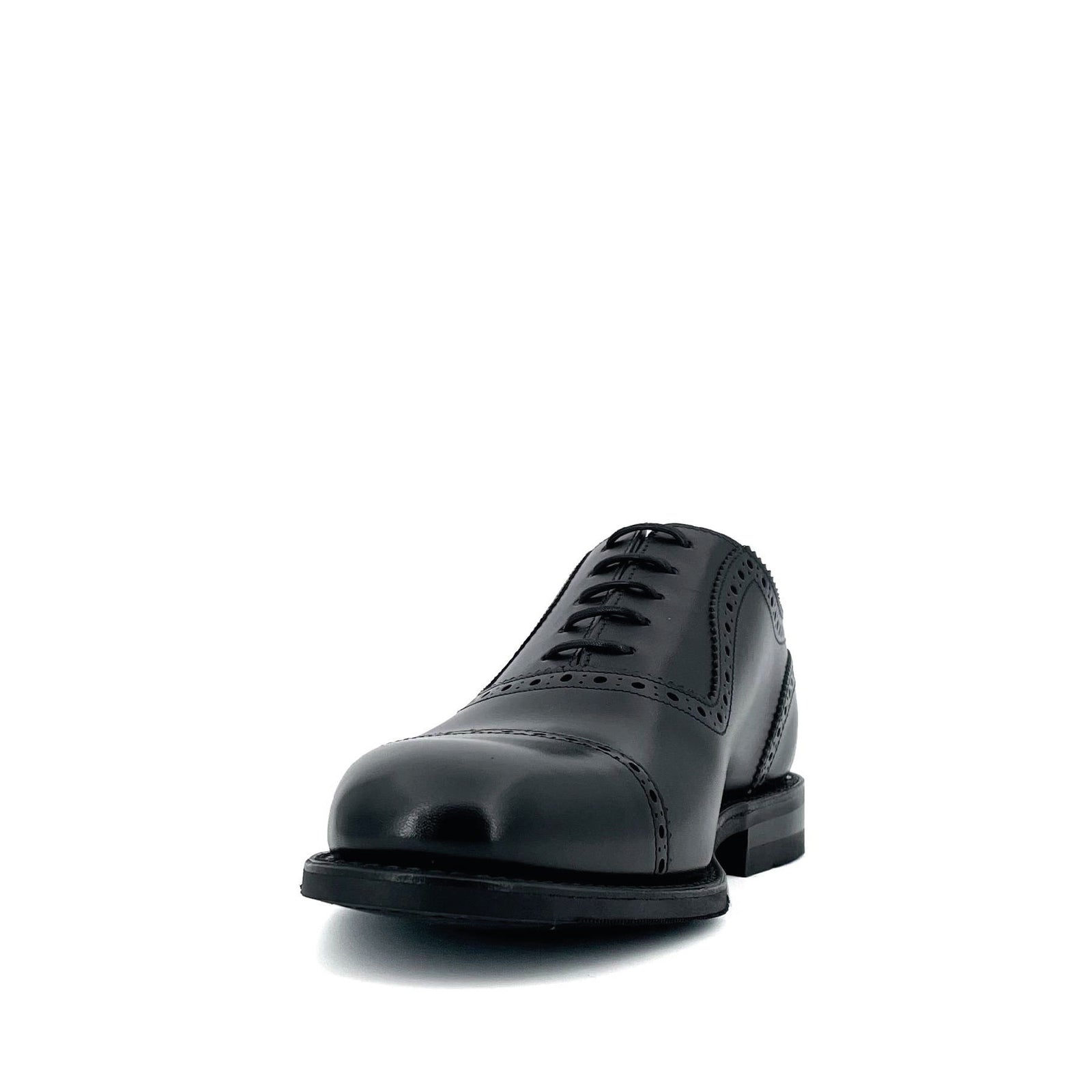Loake 1880 Fleet Black Calf Semi-Brogue Oxford - SKOBAREN