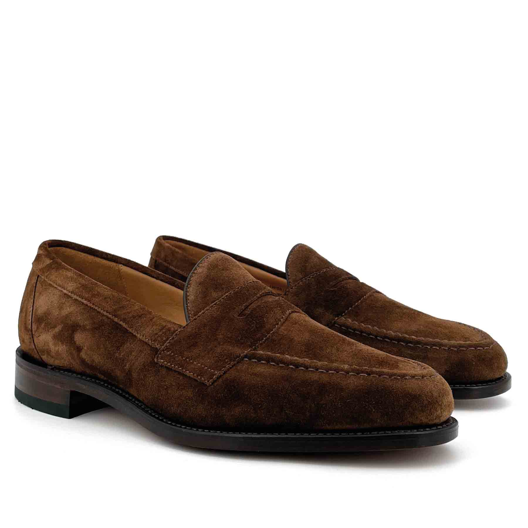 Loake 1880 Imperial Brown Suede Apron Penny Loafer- SKOBAREN